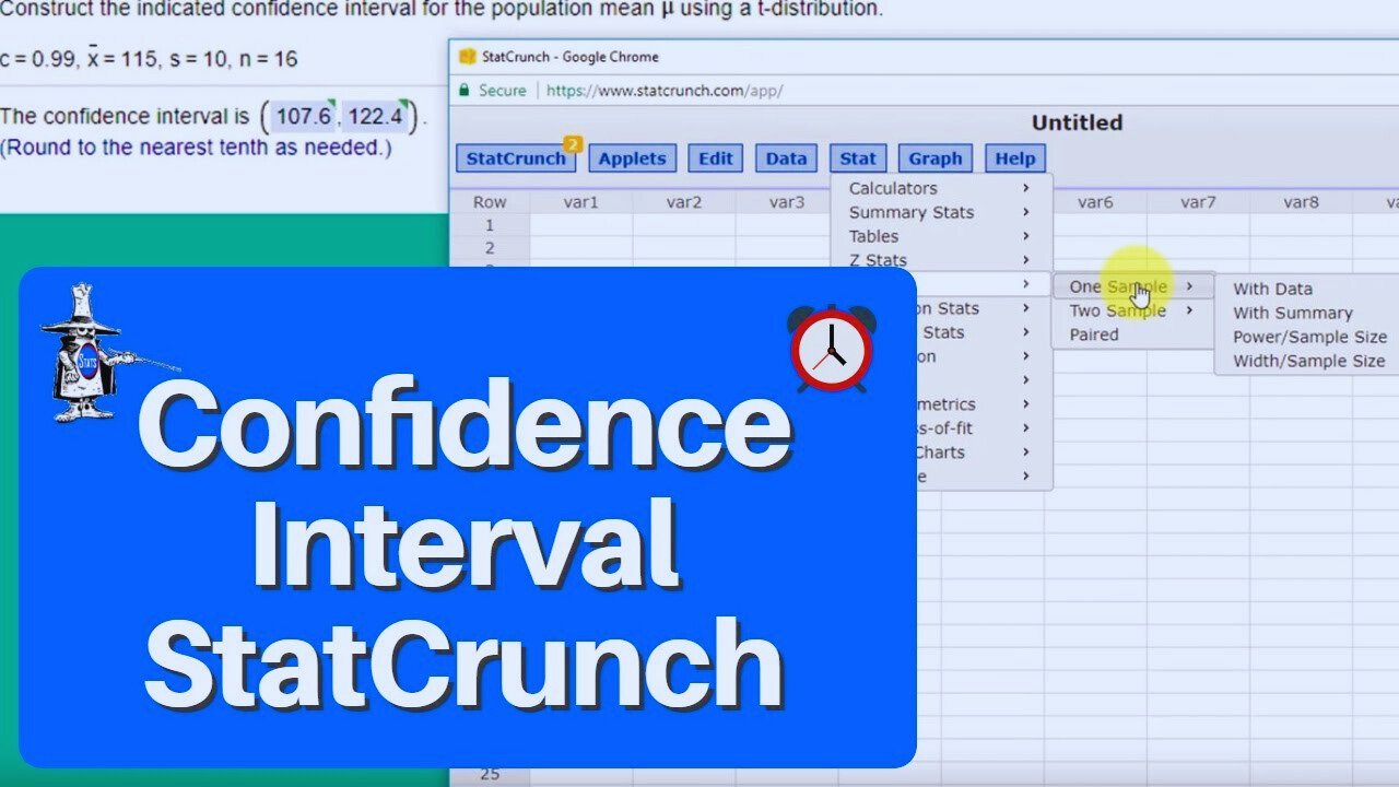 How to Construct a Confidence Interval in StatCrunch? AlSyed Construction